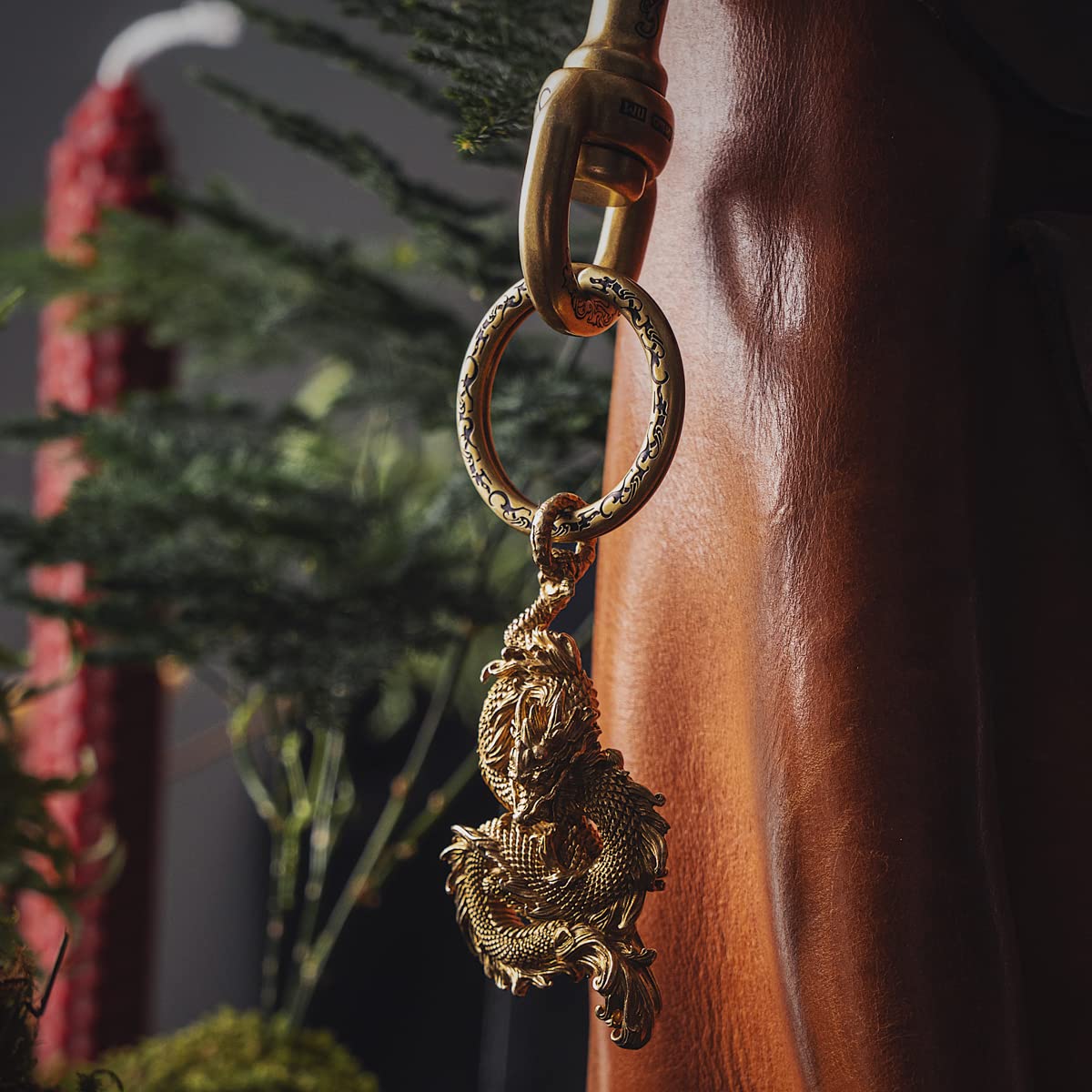 COPPERTIST.WU Dragon Pendant Necklace for Men丨Cool Gothic Punk Brass Dragon Head Animal Charm