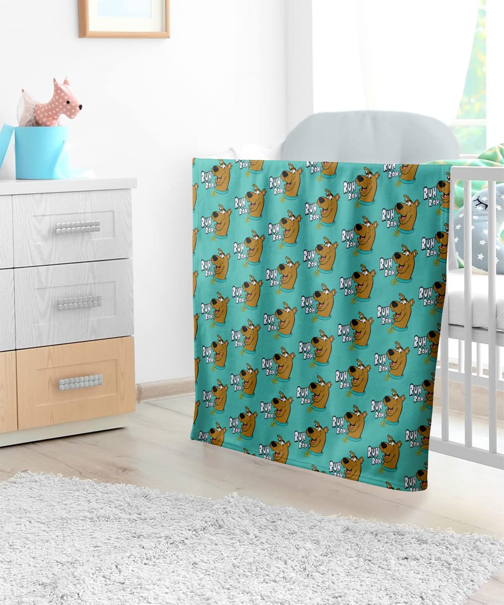 LOGOVISION Scooby Doo Lightweight Baby Blanket, 30"X40", Ruh Roh Face Pattern Unisex for Infants Girls & Boys