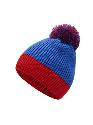 Century Star Beanies for Women Winter Hats Cable Knit Soft Wram Beanie Thick Slouchy Beanie Snow Hat PomPom Z Red&Blue One Size