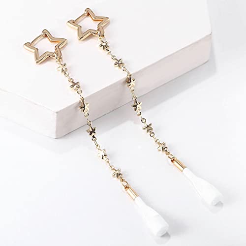 Gold Star Ear Stud Airpod Earrings Anti Lost Earring Strap for Airpods Anti Lost Strap for Airpods Pro, Wireless Earphone Holder Strap Compatible for Airpods 1&2&3/Pro…