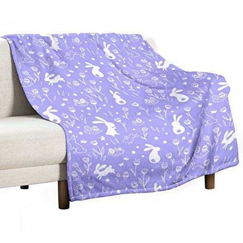 Easter Bunny Blanket Gifts, 40"x50" Rabbits Flannel Fleece Throw Blanket Soft, Lightweight, Comfortable, Warm Bunny Themed Blanket for Adults Kids