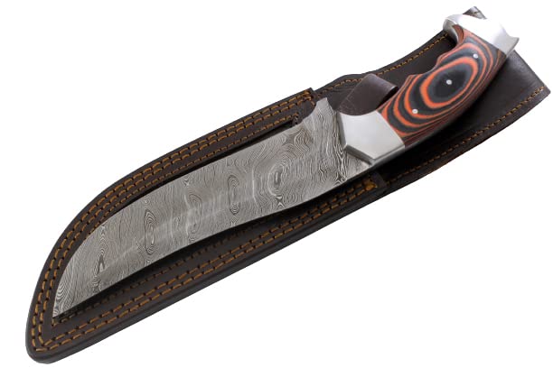 Custom handmade Damascus steel fixed blade hunting knife .PPI-14