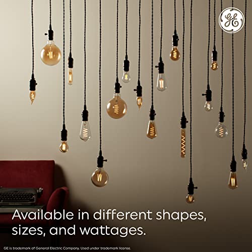 GE Vintage Style LED Light Bulb, 40 Watt, Amber Finish, G25 Globe Bulb (1 Pack)
