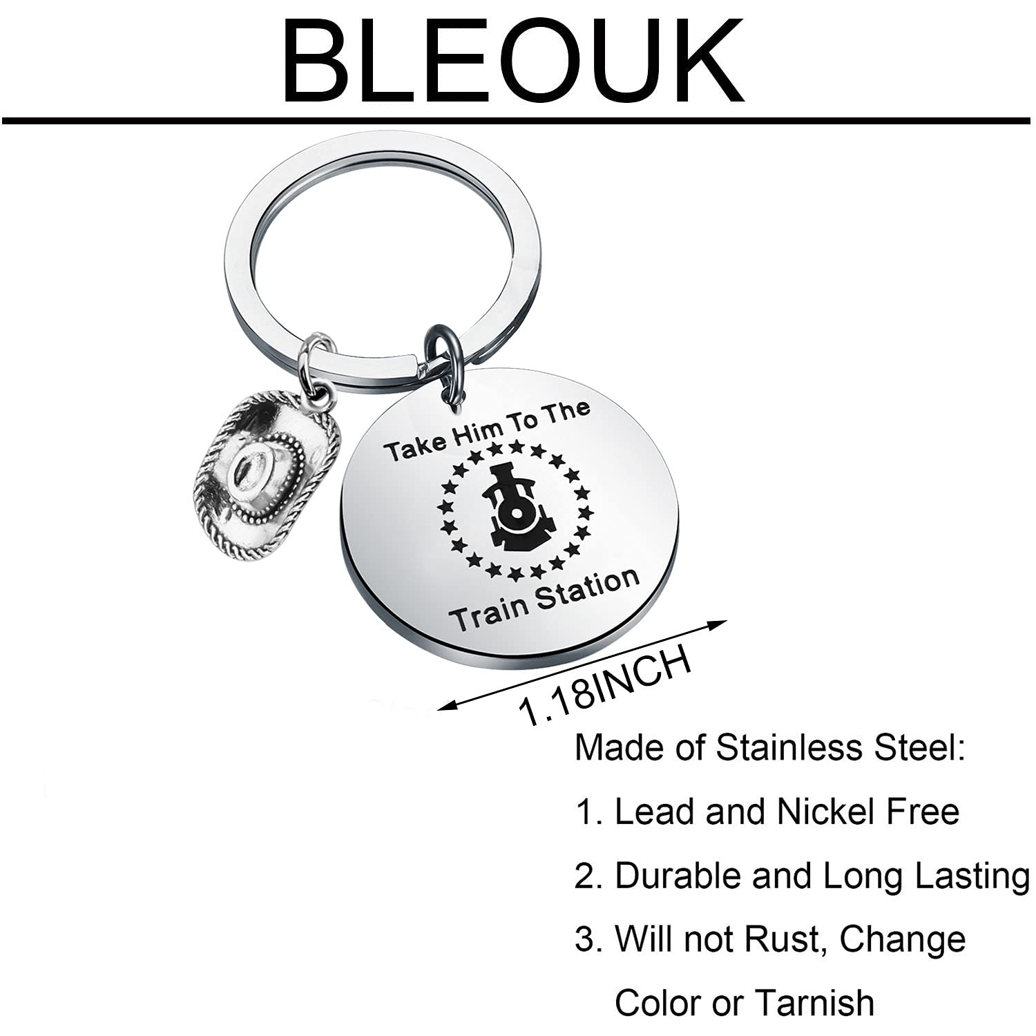 BLEOUK TV Show Gift TV Show Inspired Gift Rip Wheeler Keychain TV Show Merchandise (Train station)