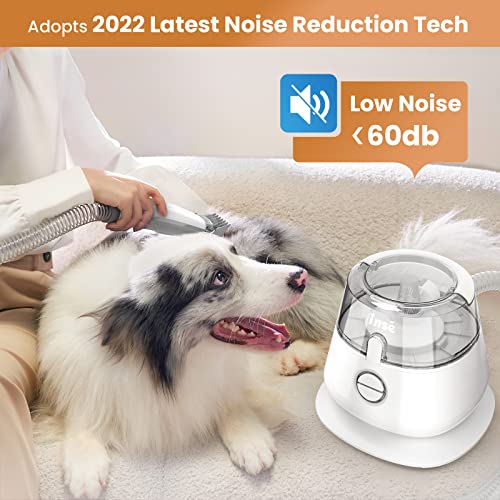 INSE P20 Pro Dog Grooming Kit, Low Noise Pet Grooming Vacuum for Dogs, Professional Dog Clippers with Powerful Vacuum Function, 5 Pet Grooming Tools for Shedding Long & Short & Thick & Thin Dogs Hair