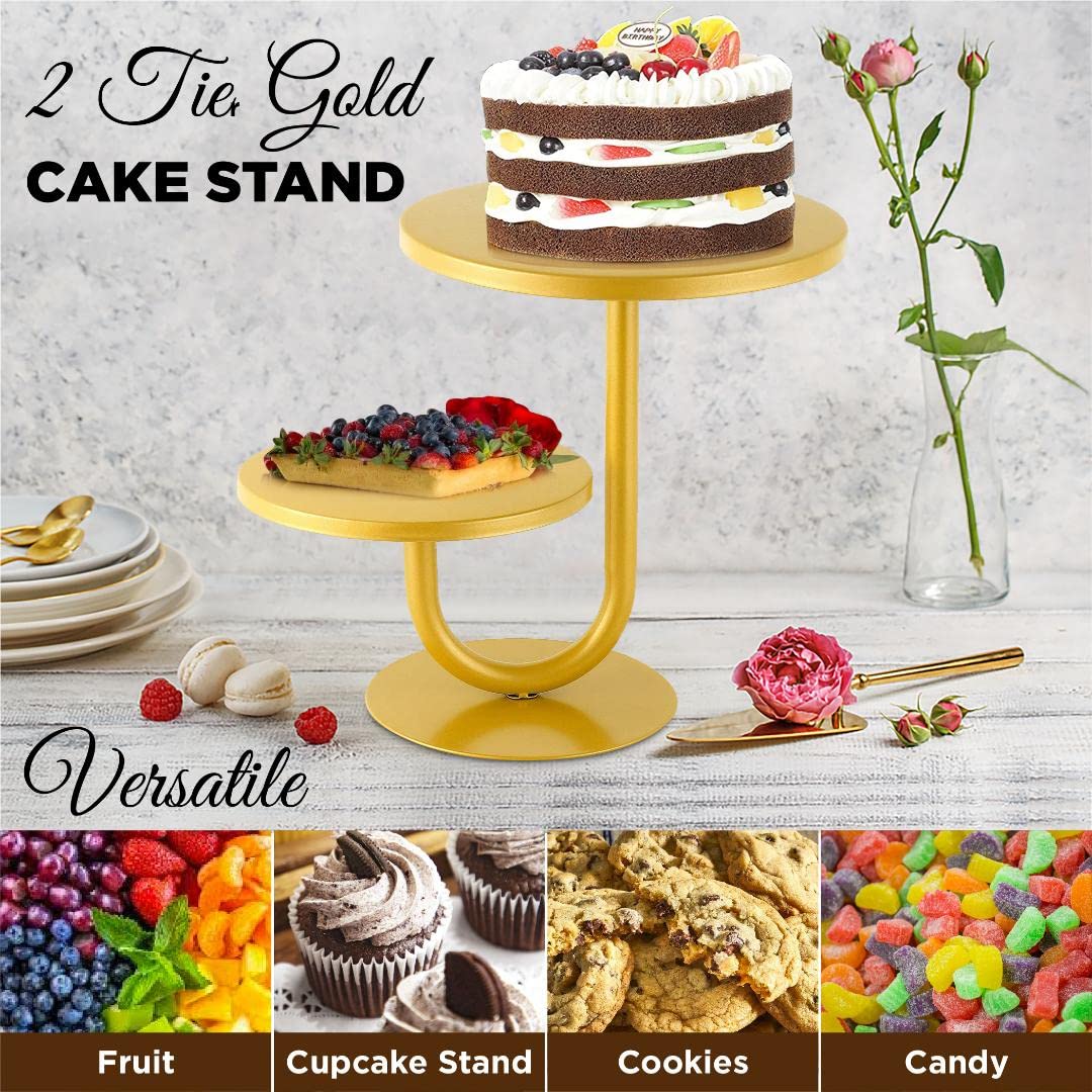 Gold Wedding Cake Stand 10/8", Dessert Table Display Set with Spatula, Cake Stands for Dessert Table, Multipurpose Cake Holder, Cup Cake Tier Stand, Cupcake Stand, Dessert Plate, Dessert Stand