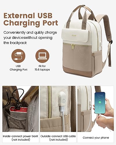 LOVEVOOK Laptop Backpack for Women, Cute Laptop Bag with USB Port, Waterproof Travel Work Backpack Purse, Anti-Theft College Backpacks Casual Computer Daypack Nurse Teacher Bag