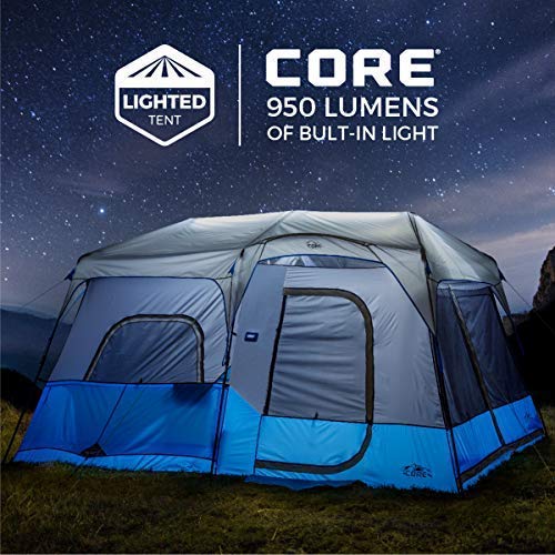 Core 9 Person Lighted Instant Cabin Tent & Footprint