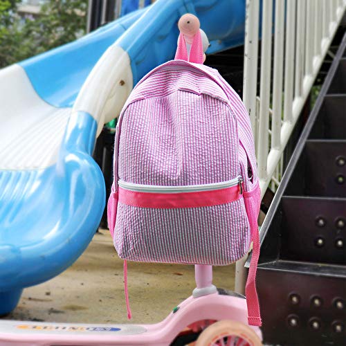 GFU Toddler Backpack, Seersucker Gingham Kids Backpack for Boys and Girls, Preschool Kids Backpack, Lightweight Schoolbag for Child, Small…