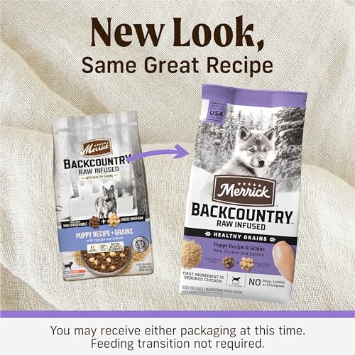 Merrick Backcountry Healthy Grains Premium Dry Puppy Food, Kibble with Freeze Dried Raw Pieces, Chicken - 10.0 lb. Bag