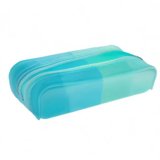 Silicone Pencil Case Pouch Bag Candy Color Pencil Case Cute Pen Case Silicone Pencil Case Small Cute Aesthetic Zipper Pencil Pouch for Travel Cosmetics Makeup Green