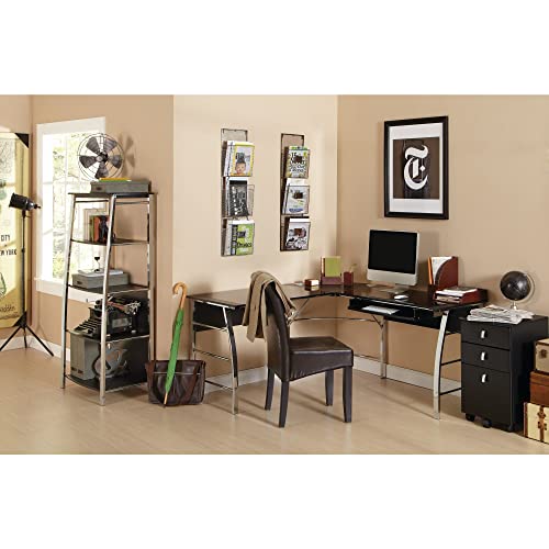 RealspaceĀ® Mezza 62"W L-Shape Corner Desk, Black/Chrome
