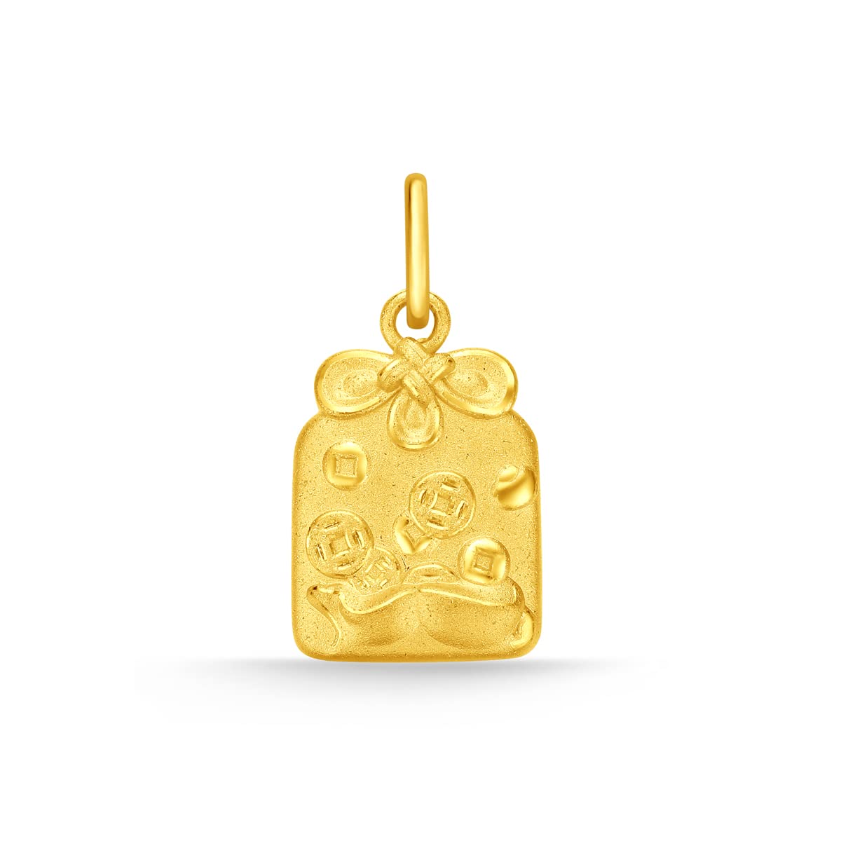 CHOW TAI FOOK 999 24K Pure Gold Be Wealthy Omamori Pendant