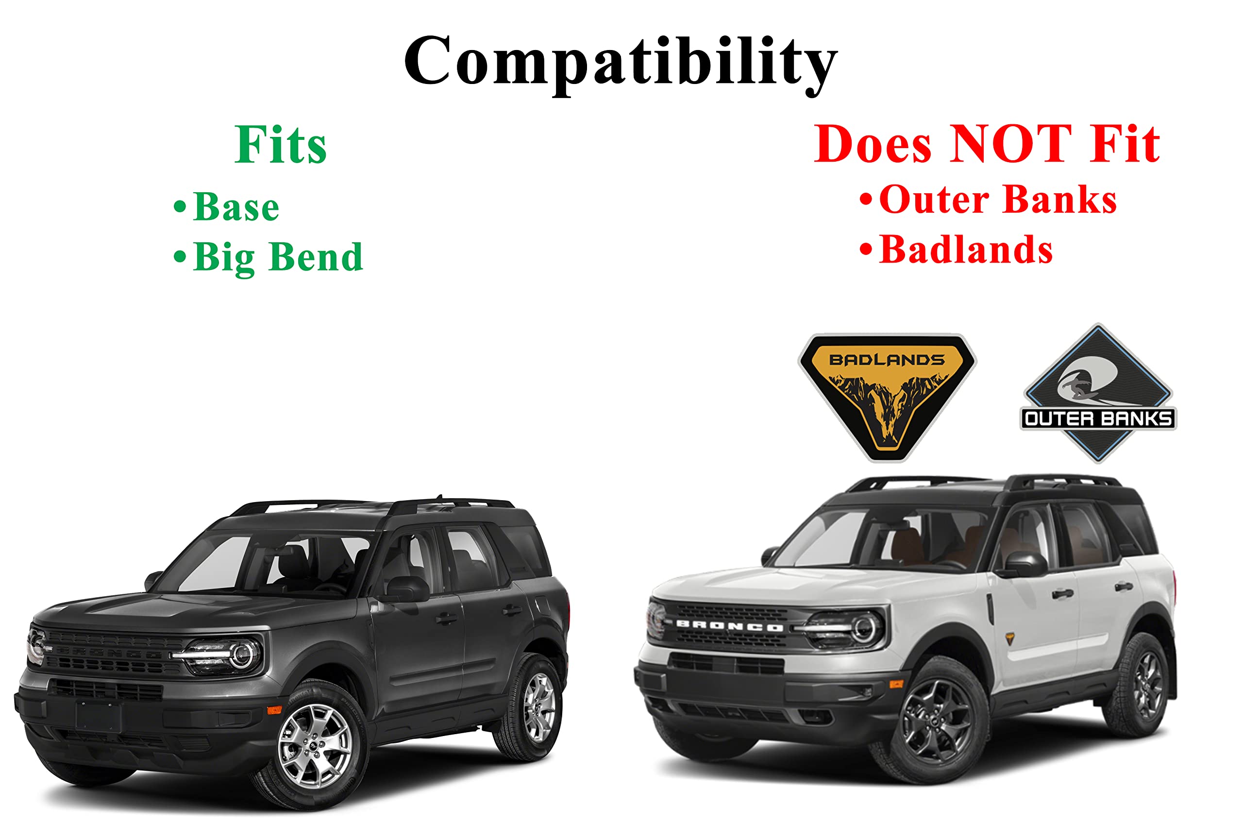 BrightLines Customized Crossbars Roof Racks Compatible with 2021 2022 2023 2024 Ford Bronco Sport Base & Big Bend Models for Kayak Luggage ski Bike Carrier