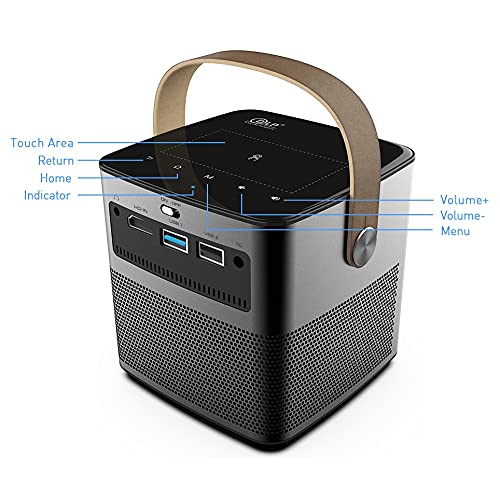 CXDTBH Support 4K 3D Home Theater Projector 1080p Video Game Proyector Beamer with 12000 mAh Battery