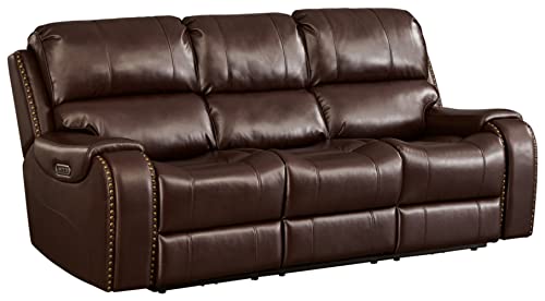 Signature Design by Ashley Latimer Power Reclining Sofa with Adjustable Headrest, Brown