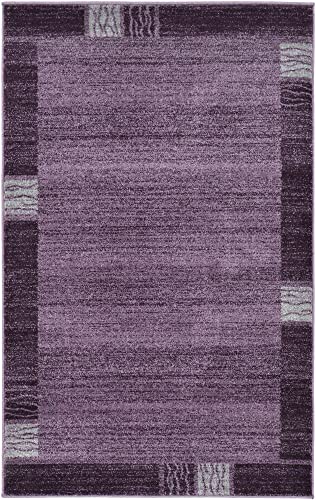 Unique Loom Del Mar Collection Area Rug - Sarah (3' 3" x 5' 3" Rectangle, Violet/ Purple)