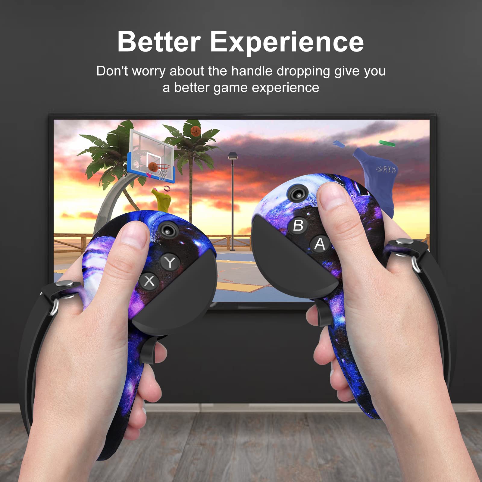 Controller Grips Cover Compatible with Oculus Meta Quest Pro Accessories, Silicone Anti-Slip Case Shell Protector for Quest Pro (Starry)