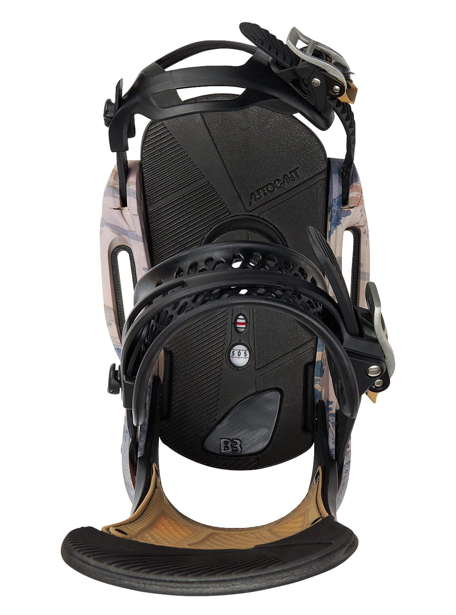 BURTON Malavita EST Mens Snowboard Bindings Dark Grey/Print Sz M (8-11)