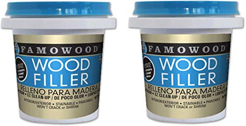 FamoWood 40042126 Latex Wood Filler - 1/4 Pint, Natural (Тwo Рack)