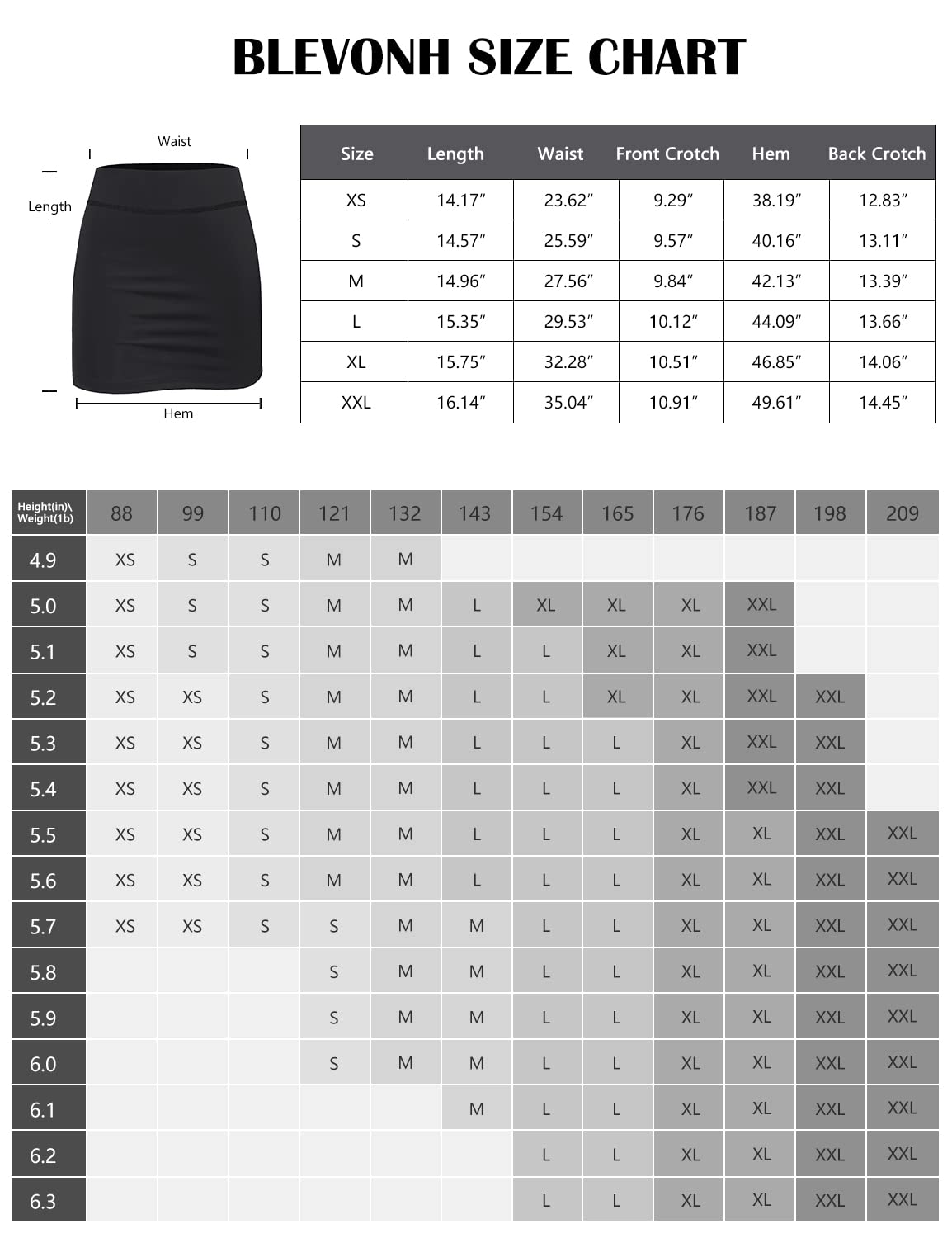BLEVONH Womens Summer Tennis Skirts with Shorts Underneath, Pickleball, Athletic, Workout and Golf Skorts with Pockets Black Medium
