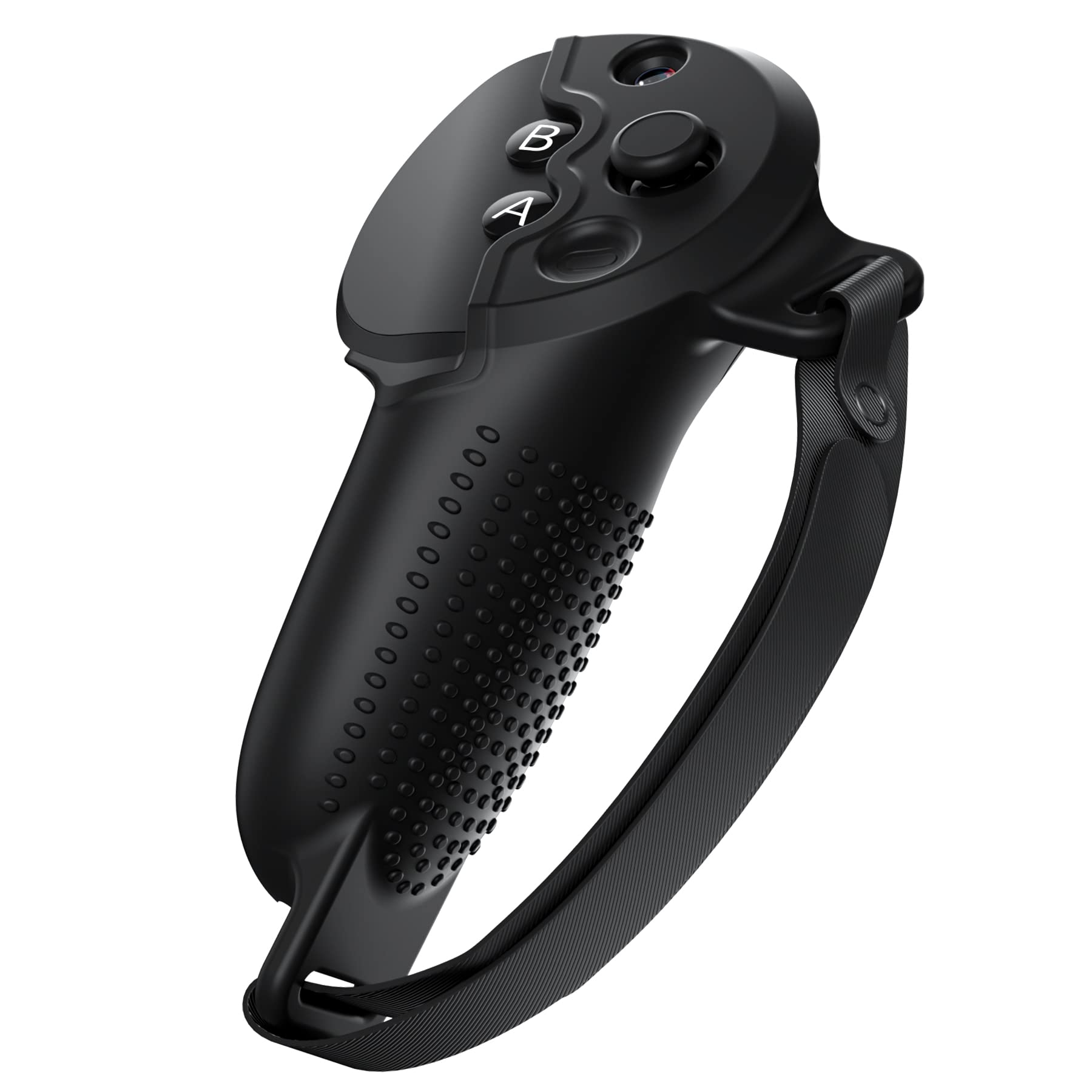 Controller Grips and Silicone Lens Cover Compatible with Meta Quest Pro Accessories Bundles Adjustment Leather Hand Knuckle Straps No Blocked Charging