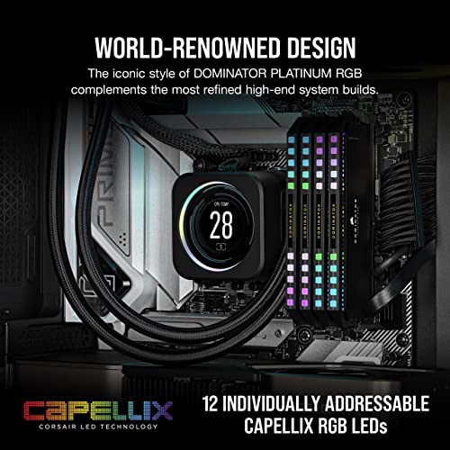 CORSAIR DOMINATOR PLATINUM RGB DDR5 RAM 64GB (2x32GB) 5200MHz CL40 Intel XMP iCUE Compatible Computer Memory - Black (CMT64GX5M2B5200C40)