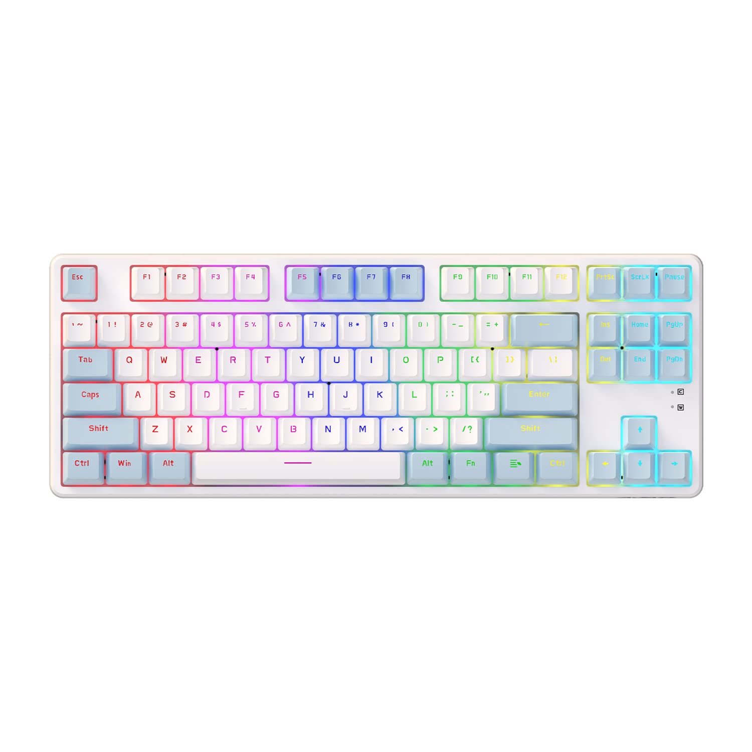 DAIDAI 87 Key TKL Hot Swappable Mechanical Wired Keyboard with OEM PBT Keycpas | 22-Modes Rainbow Backlit | Removable Magnetic Top Cover Gaming Keyboard for PC Gamer (Clicky Blue Switch)