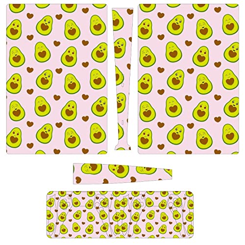 Cute Avocado with Heart Full Protective Skin Cover Design Wrap Decal Sticker Compatible with PS5 Digital Edition Console and Controller