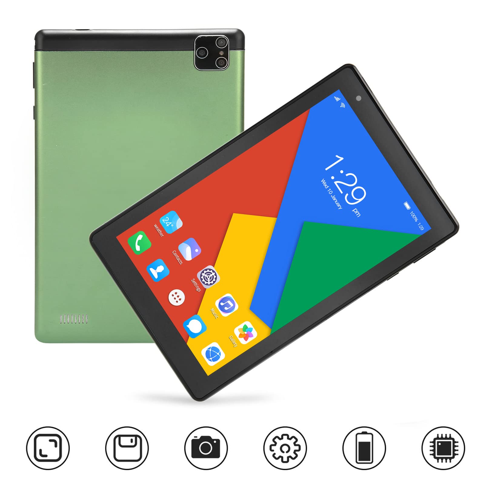 DAKR Children Tablet 100-240V 10 2GB 32GB 3G Storage Internet Call IPS HD Display Children Tablet Home (US Plug)