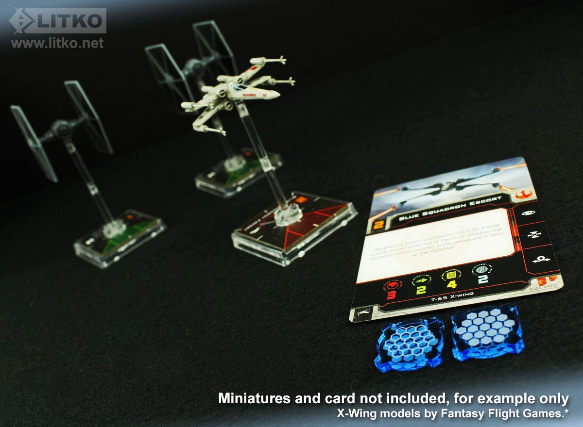 LITKO Space Fighter 2nd Edition Tokens | Compatible with Star Wars: X-Wing Miniatures Game | Pack of 10 (Double-Sided Shield Tokens)