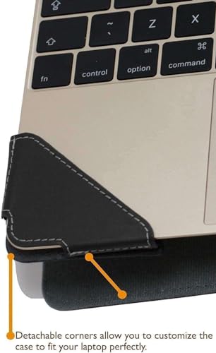 Broonel - Profile Series - Black Leather Laptop Case Compatible with ASUS Chromebook Flip C214 11.6"