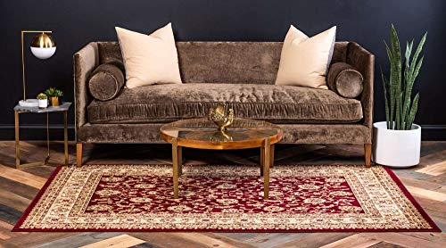Unique Loom Voyage Collection Traditional Oriental Classic Intricate Design Area Rug (3' 3 x 5' 3 Rectangular, Red/Gold)