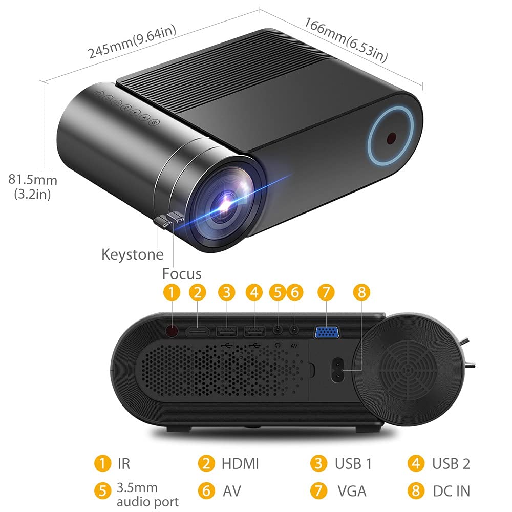 CXDTBH Full Projector 3800 Lumens Home Theater Video Beamer Proyector VGA AV USB with Gift