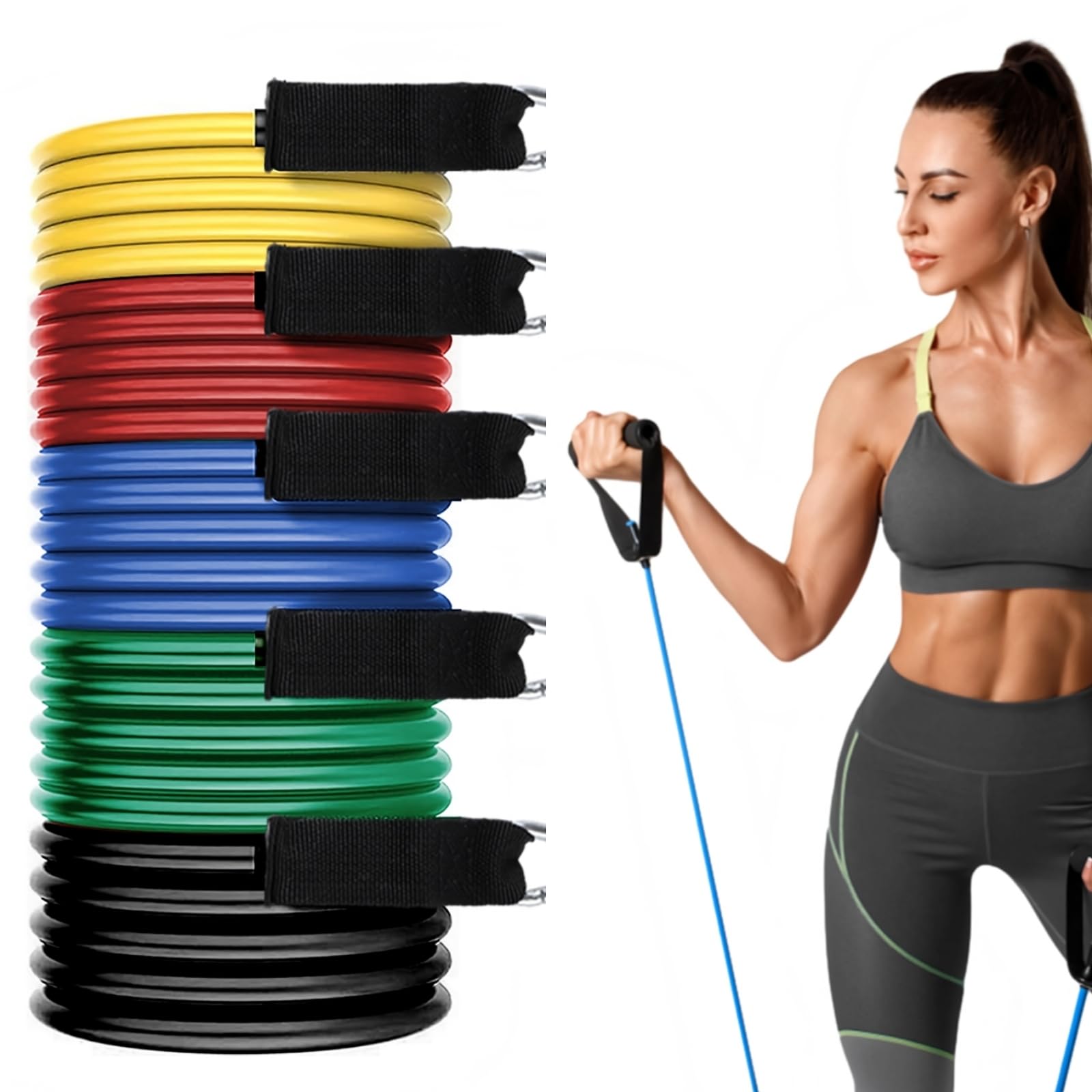 CENIVI Resistance Bands Set for Resistance Training, Physical Therapy, and Home Workouts - Ideal Exercise Bands with Handles for Men and Women - Perfect Weight Bands for Home Strength Training