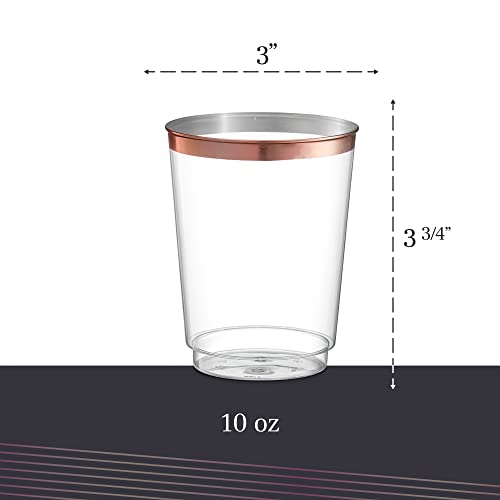 PLASTICPRO Disposable Plastic Tumblers (Rose Gold, 100)