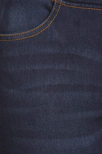 Jvini Women's Pull-On Skinny Jeans Stretch Skinny Denim Jeggings Classic Dark Blue Size 3XL