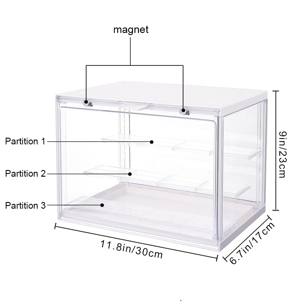 seewavom Acrylic Clear Display Case Dustproof Blind Box Transparent Assemble Storage Showcase Collection Acrylic Cube for Toy Dolls Souvenirs Models