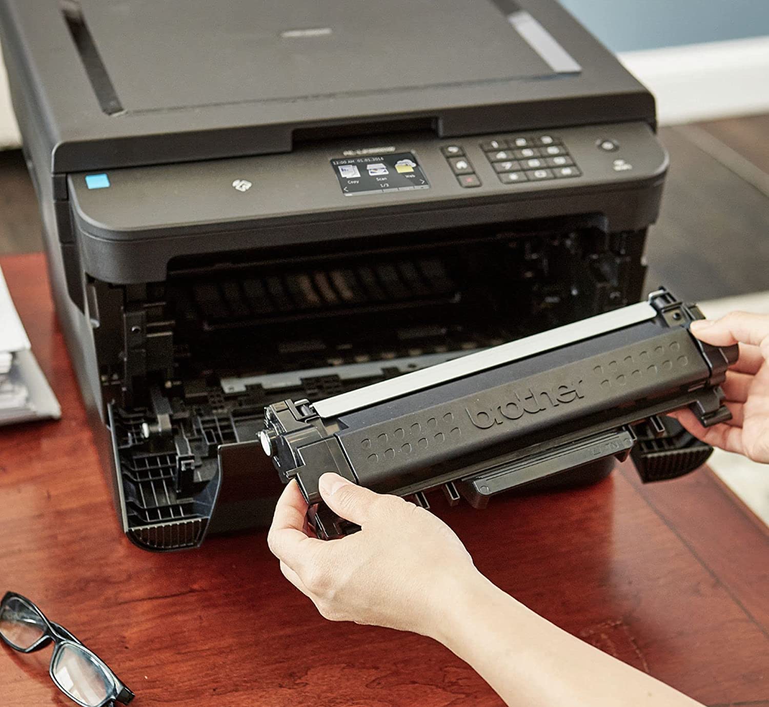 Brother L-2395DW Series Compact Monochrome All-in-One Laser Printer I Print Scan Copy I 2.7" Color LCD I Wireless | Mobile Printing I Auto 2-Sided Printing I 36 ppm, Bundle with IPRINTIN Printer Cable
