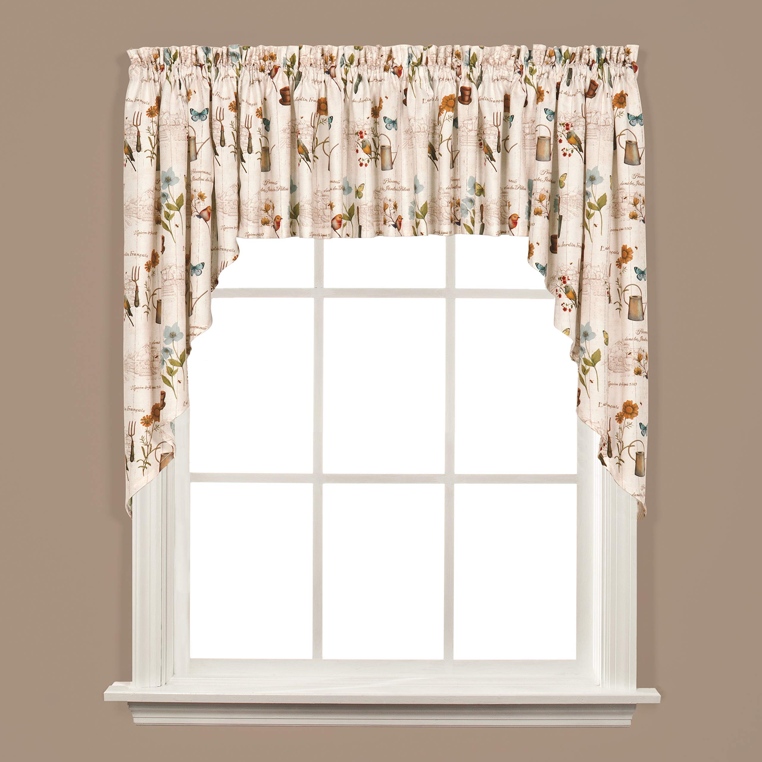 SKL Home by Saturday Knight Ltd. Le Jardin Tier Curtain Pair, 57 inches x 36 inches, Multicolored