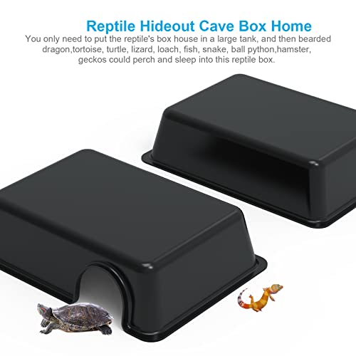 TONGYONG Reptile Leather Case, Snake Hide,Reptile Container, Hide,Snake Cage Box, Hide Box,Snake Keeping Skin Lizard, Box,Container is Durable and Easy Clean -Black (YSH--20220420)