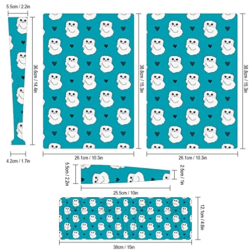 Cute White Cats and Hearts Full Protective Skin Cover Design Wrap Decal Sticker Compatible with PS5 Digital Edition Console and Controller