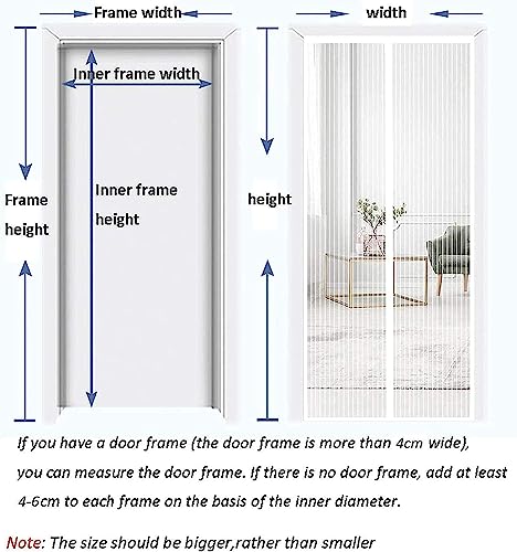 Mesh Door Screen with Magnets Heavy Duty Pet Screen Door Magnetic Screen Door Temporary Screen Door Bug Screen for Doorway (W x L:95x205cm(37ร80inch),Coffee)