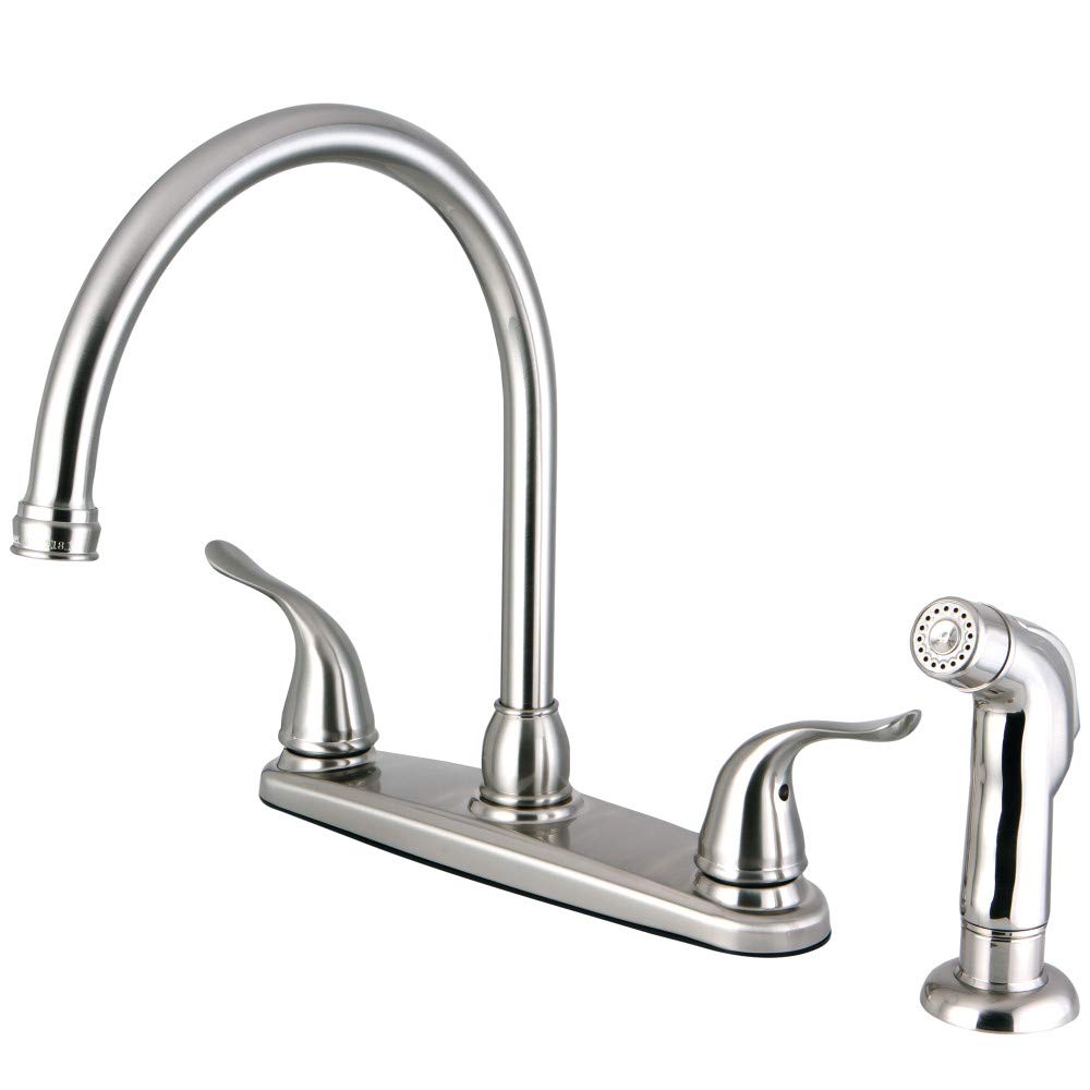 Kingston Brass FB2798YLSP Yosemite 8 Inch Centerset Kitchen Faucet, 8-3/4 inch in Spout Reach, Brushed Nickel
