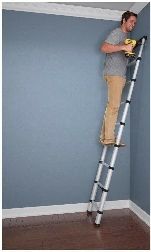Cosco 8.5 Ft SmartClose Aluminum Telescoping Ladder with Tray Cap and Type 1A 300-Pound Capacity, 12 Ft Max Reach