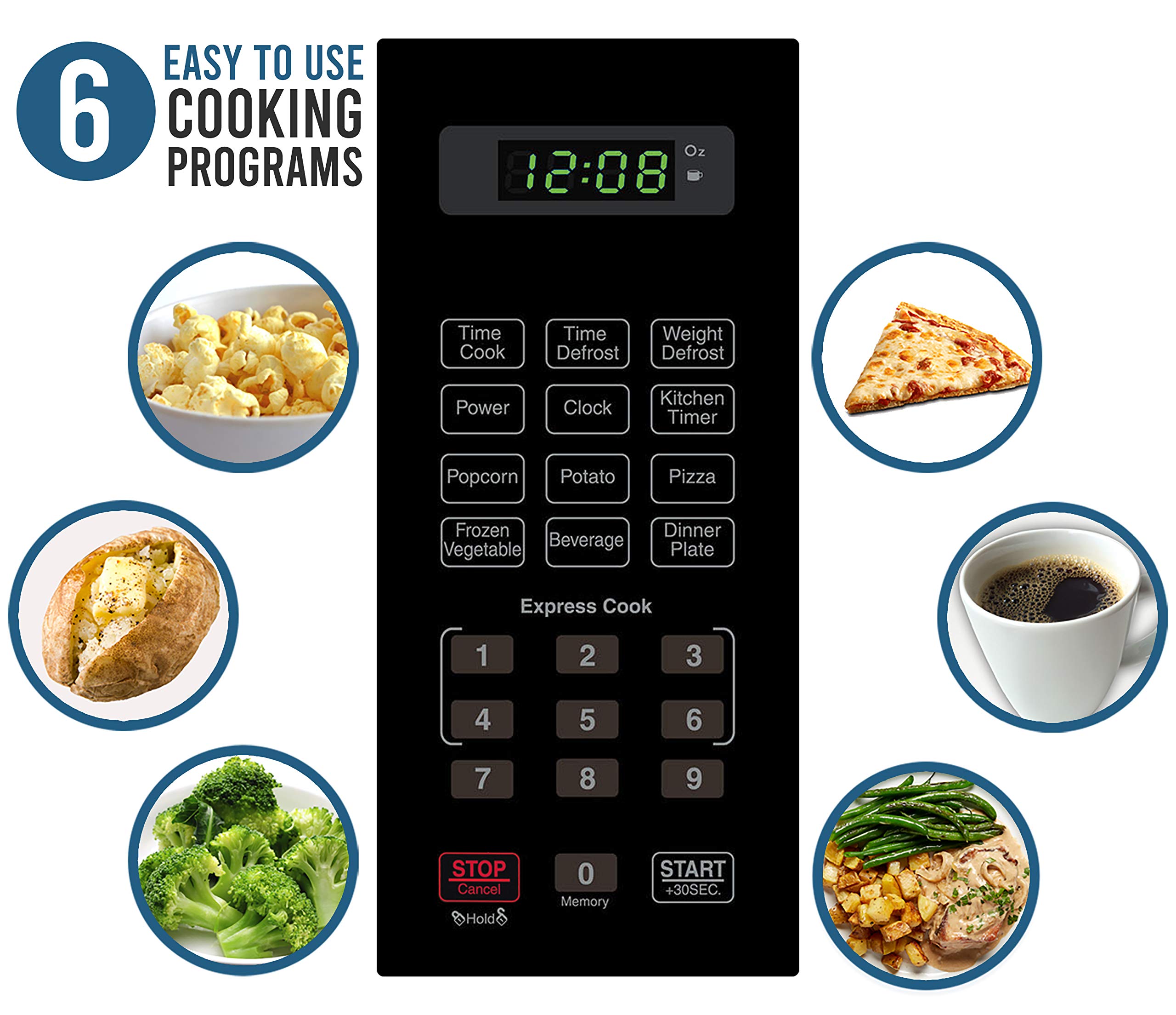 Farberware Countertop Microwave 1000 Watts, 1.1 cu ft - Microwave Oven With LED Lighting and Child Lock - Perfect for Apartments and Dorms - Easy Clean Grey Interior, Stainless Steel