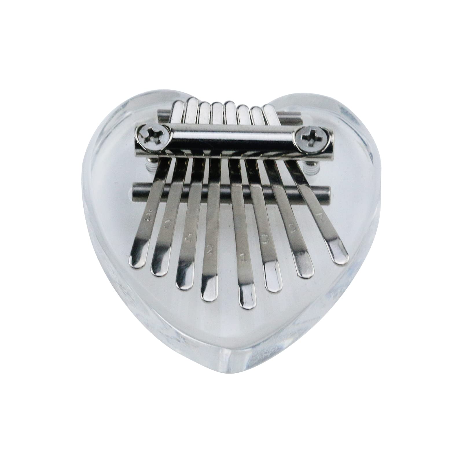 Coshar 8 Keys Mini Thumb Piano Heart Shaped Finger Piano Mbira Musical Instruments Easy Playing for Kids Adult Beginners - Clear
