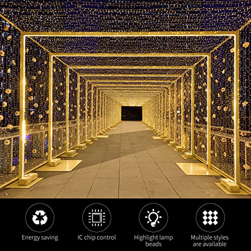VITOOTE Twinkle Star 66ft 480 LED String Lights Outdoor, Waterproof Connectable Hanging Light for Party Decor, Wedding Party Home Garden Hotel Christmas Lights(Warm White)