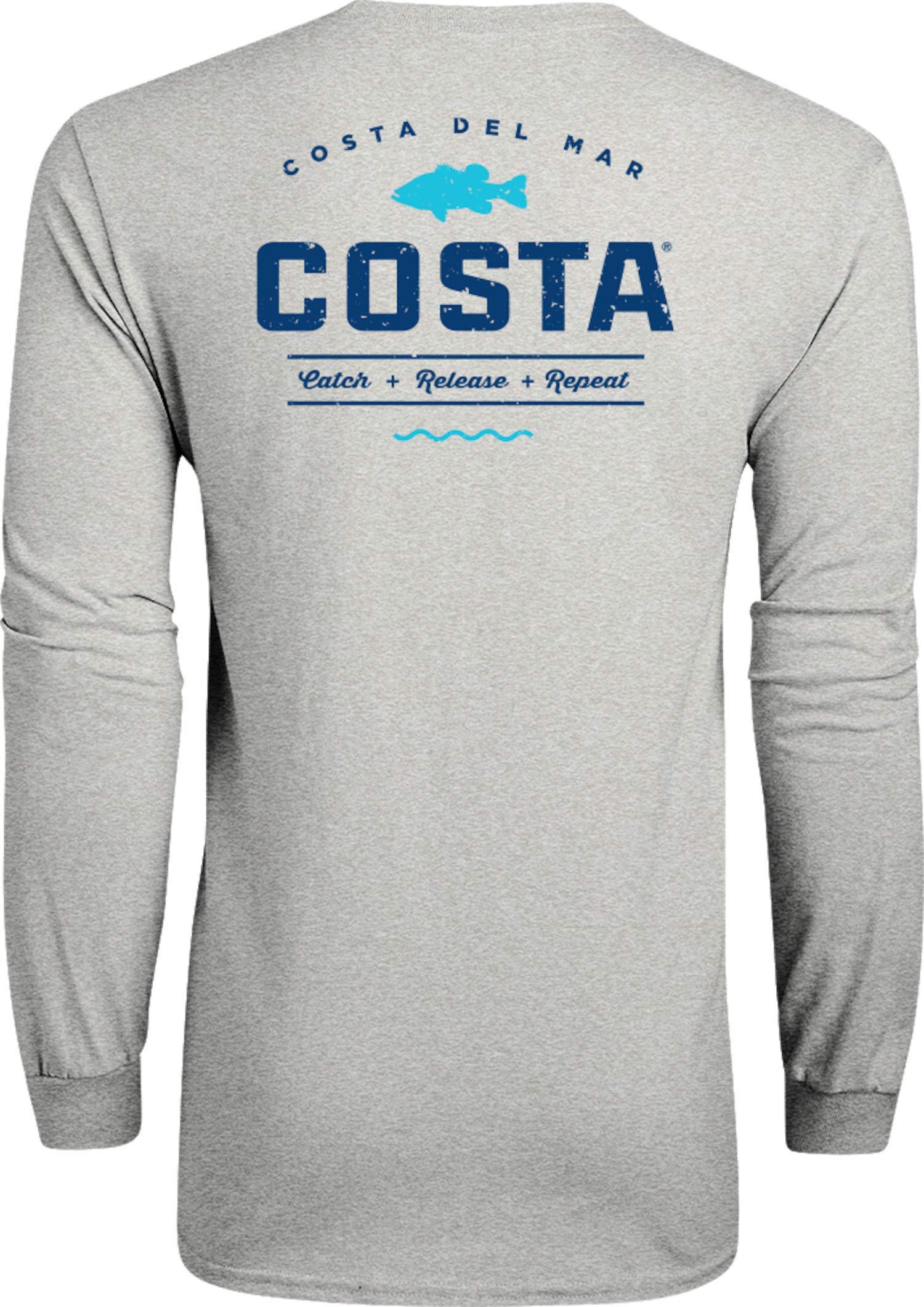 Costa Del Mar Topwater Long Sleeve Shirt, Gray Heather, Large