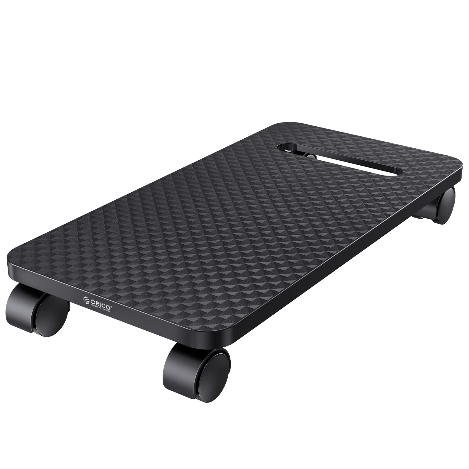 Computer Tower Stand, ORICO PC Holder Mobile CPU Holder with Protective Sides and 4 Caster Wheels Computer Tower Stand Carts on Carpet Fits for Most Computer Tower, Gaming PC, ATX Case
